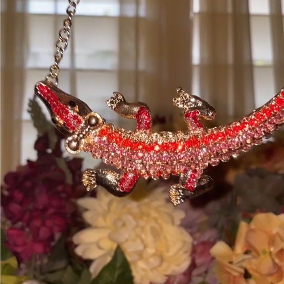 Jewelry | Buy Now Necklace Lizard Beautiful Rhinestone Pink And Red ...